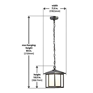 Mauvo Canyon Collection small exterior Led Hanging Lantern