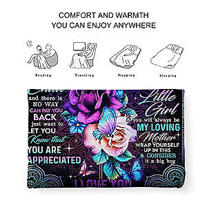 Gift for Mom Blanket Best for Mother Birthday from Daughter with I Love You Forever Letter Mother's Day Ultra-Soft Flannel Fleece Throw 60x50 Inch