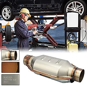 MAYASAF 2.5" Inlet/Outlet Universal Catalytic Converter, w/o O2 Port(EPA Compliant)