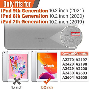 TIRIN iPad 10.2 Case for Kids, iPad 9th/8th/7th Generation Case, iPad 10.2 Shockproof Protective Case with Shoulder Strap Handle Stand for 10.2 inch 9/8/7 Generation 2021/2020/2019, Pink.