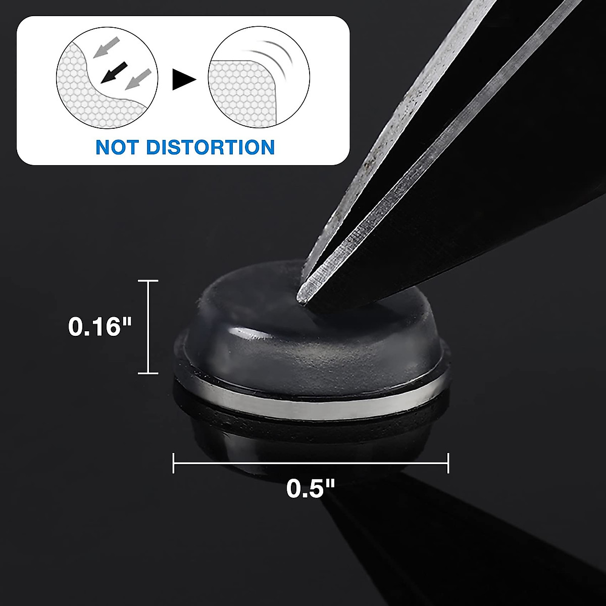 Bumper Stickers Front Cabinet Bumper 160 Pcs/Count 1/2" Rounded Clear Self Adhesive Pads,Door Stoppers,Rubber Bumpers for Drawers,Cupboards,Cutting Boards,Glass Tops,Picture Frames,Kitchen Furniture