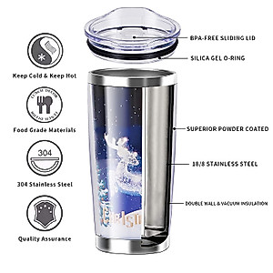 Olerd 20oz Photo Stainless Steel Tumbler, DIY Personalized Cups, 600ML Double Wall DIY Photo Coffee Mug with Lid for Ice & Hot Drink, Halloween Christmas Gifts for Men and Women