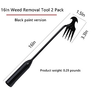 Weed Puller Tool Garden Weed Pulling Tool, Portable Garden Weeder Tool Uprooting Weeding Tool, 4 Teeth Manganese Steel Forged Hand Weeder for Vegetable Gardening Backyard Farm Planting & Weeding