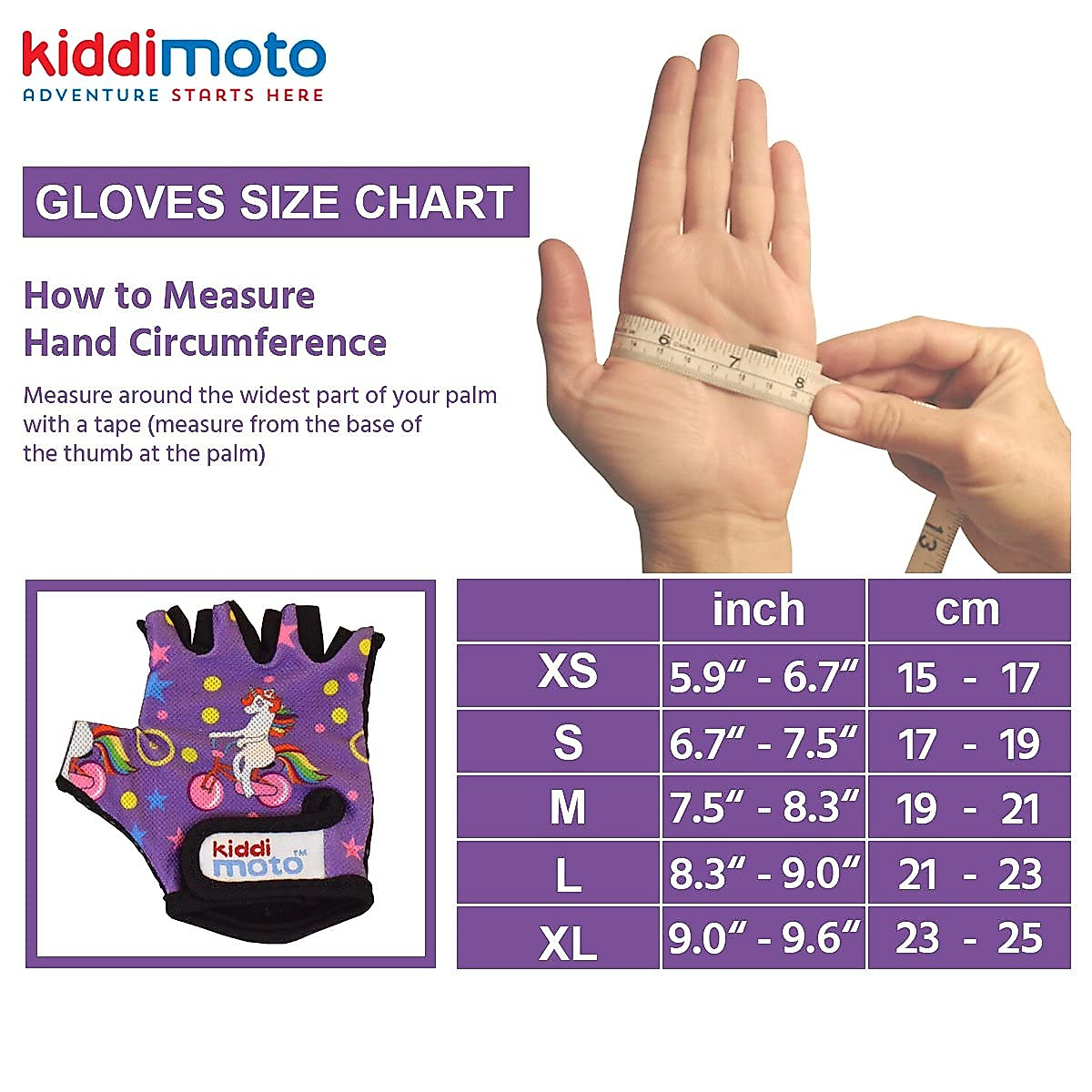 Kiddimoto - Cycling Gloves | Fingerless Gloves for Kids | Perfect for Bike, Scooter & Skateboard | Ideal for Boys and Girls | Available in Different Colourful Designs & Sizes