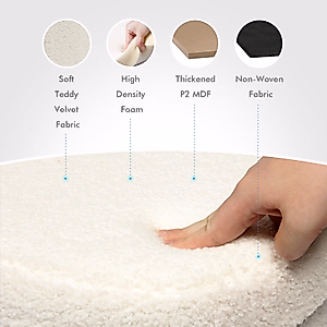 B FSOBEIIALEO Storage Ottoman Cube, Heart Shaped Ottomans with Storage Foot Stool Footrest for Lving Room, Boucle Ottoman Seat for Dorm Room,Faux Teddy Fur, White 15"x15"x15"