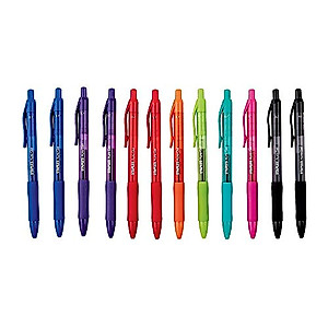 STAPLES 2072169 Aura Retractable Gel Pens, Medium Point, Assorted Ink Colors, 12/PK