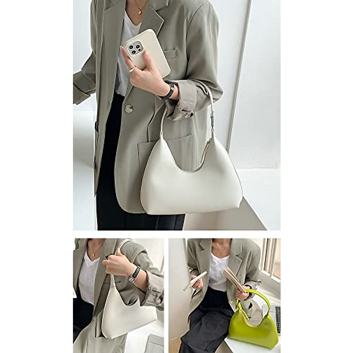 Women's Satchel Bag PU Clutch Small Satchel Bag Cute Shoulder Bag Hobo Bag Solid Color Fashion Mini Clutch