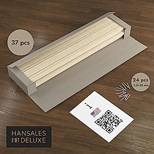 Hansales Bed Slats Twin Size Deluxe - Wooden Bunkie Board 40″ - Heavy Duty Wood Slats from Natural Solid Birch Hardwood FSC® - Made in Europe - 37 pcs - Withstands up to 770 lbs