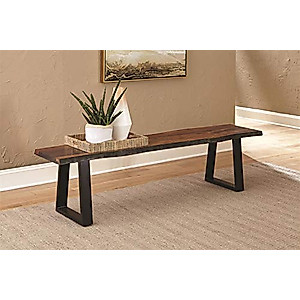 Jamestown Live Edge Dining Bench Grey and Black