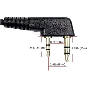 Retevis Case of 10, Walkie Talkies Earpiece with Mic 2 Pin D-Type Headset Compatible with Baofeng UV-5R BF-888S H-777 RT22 RT27 RT-5R Kenwood 2 Way Radios(10 Pack)