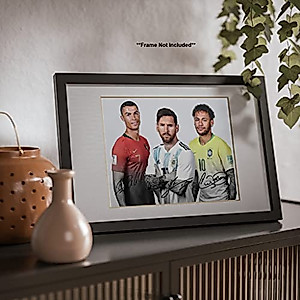 Ikonic Fotohaus Lionel Messi Cristiano Ronaldo Neymar Jr Signed Photo Autograph Print Wall Art Home Decor
