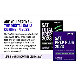 SAT Prep Plus 2023: Includes 5 Full Length Practice Tests(2 in the book and 3 online), 1500+ Practice Questions, + 1 Year Online Access to ... College Board Tests (Kaplan Test Prep)