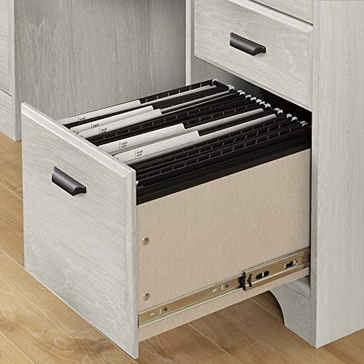 South Shore Versa Computer Desk with Hutch Winter Oak, Traditional