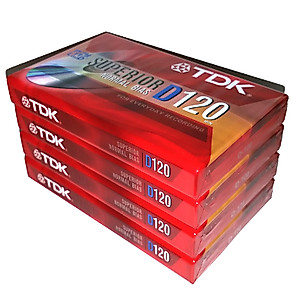 TDK Superior Normal Bias D120 IEC I / Type I For Everyday Recording Audio Cassette Tapes - 4 Pack