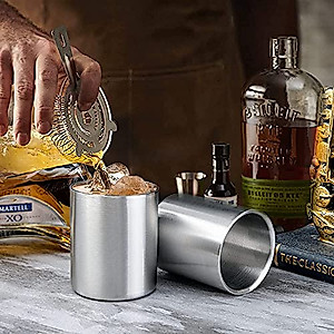 ale pomos Whiskey Glass Set of 2 Stainless Steel, Bourbon Glasses,Double Walled Whiskey Tumbler,Unbreakable 10oz Old Fashioned Glass, Whiskey Gifts for Men or Whiskey Lover…