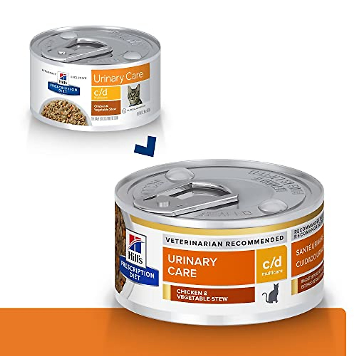 Hill's Prescription Diet c/d Multicare Urinary Care Chicken & Vegetable Stew Wet Cat Food, Veterinary Diet, 2.9 oz Cans, 24-Pack