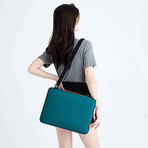 DOMISO 17.3 Inch Laptop Bag Cover Waterproof Shockproof Notebook Sleeve Case Shoulder Bag Protective Cover for 17.3" HP Pavilion 17/HP Envy 17/HP 17/MSI/Lenovo IdeaPad 321,Teal