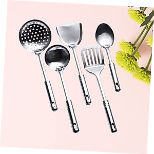 Abaodam 10 Pcs chef utensils cooking tools metal spatula stainless steel cookware stainless steel kitchen utensils stainless steel cooking utensils metal spoons seven piece set non stick