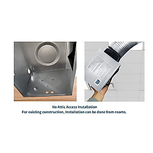 Tech Drive Bathroom Fan with Light 50 CFM 1.0Sone No Attic Access Needed Installation,Very Quiet Bath Ventilation and Exhaust Fan with LED Light 4000K 600LM, 4inch Duct