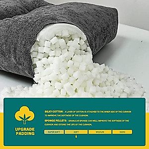 mudilun Bench Cushion,Indoor Anti-Slip Patio Seat Cushion, Kitchen Furniture Chair Cushions for Floating Windows, Rocking Chairs, Dining (36x14x4, 【Chenille】 Drak Grey)