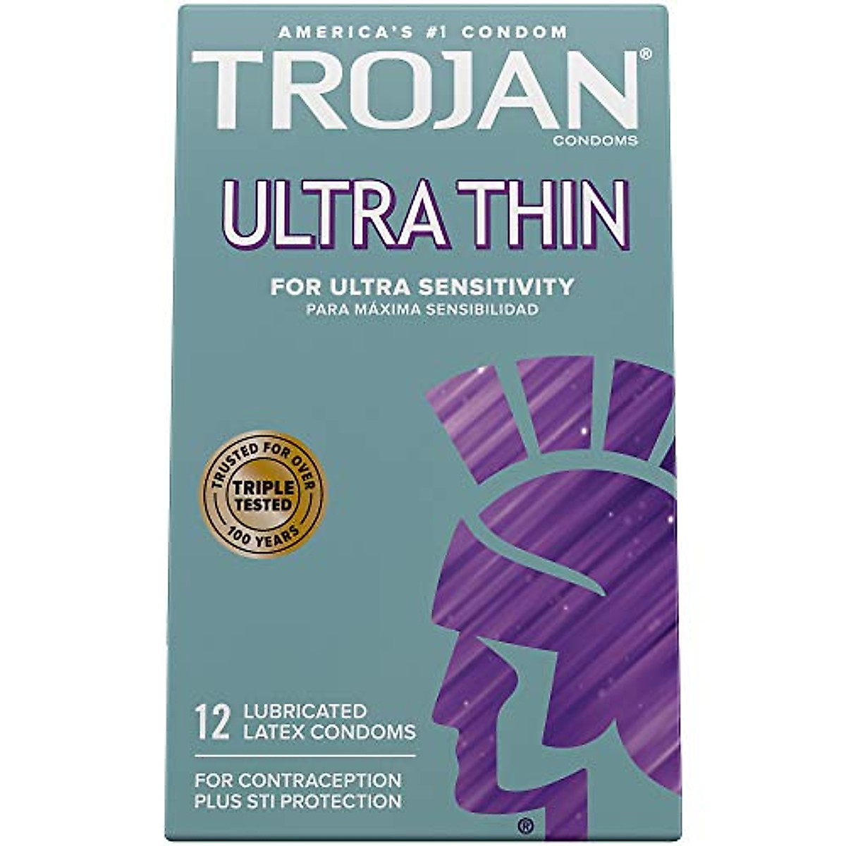 Trojan Ultra Thin Premium Lubricated Condoms - 12 Count