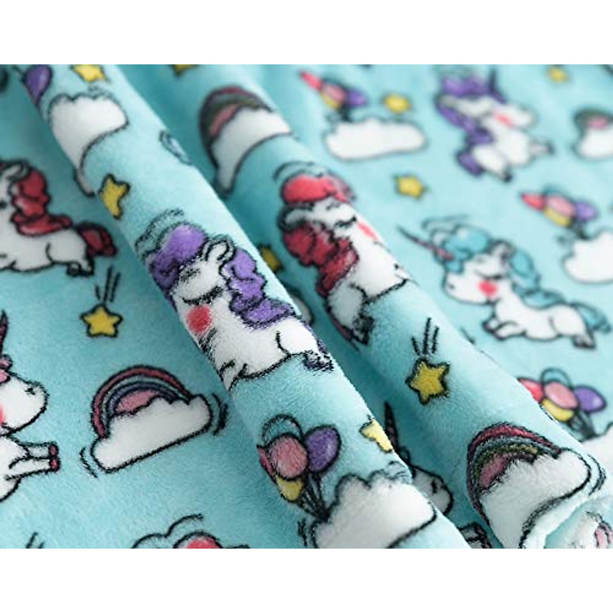 Coosey Unicorn Fleece Baby Blanket Printed Thick Soft Lightweight Cozy Warm Plush Minky Baby Blanket for Toddler Newborns Kids, 30" X 40"