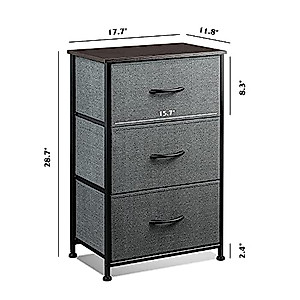 WLIVE 2 Drawer Nightstand, 3 Drawer Dresser and 5 Drawer Dresser Set, Storage Tower, Organizer Unit for Bedroom, Hallway, Entryway, Closets