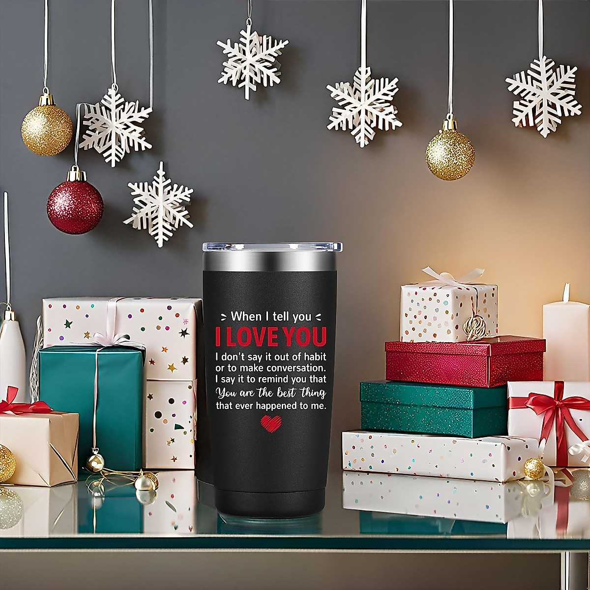 WOELIVE Anniversary Couple Gift for Him, Her - Valentines Day, Christmas, Birthday Gifts for Men, Women, Boyfriend, Girlfriend, Husband, Wife, 20oz Stainless Steel Tumbler