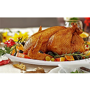 WDF 50Pack Oval Paper Plates Disposable - 10" x 12" White Paper Plates Heavy Duty Dinner Size Large Disposable Platter for Happy Thanksgiving Plates Serving Tray Baby Shower Birthday