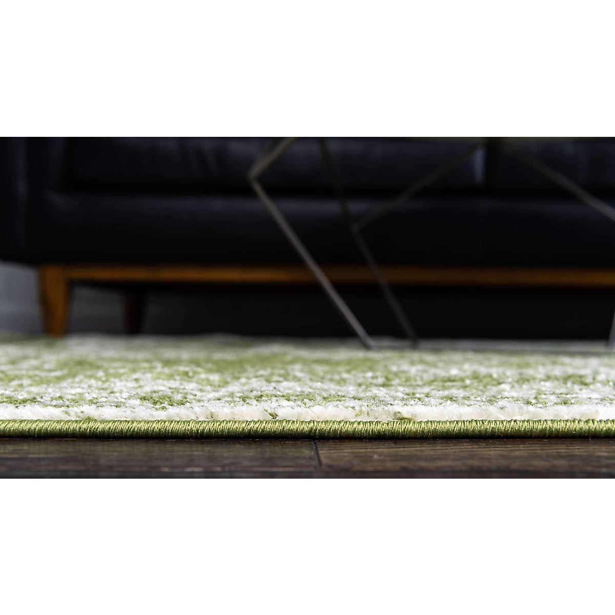 Unique Loom Bromley Collection Area Rug - Wells (5' 1" Round Green/Ivory)