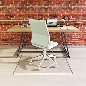 Premium Glass - Carpet Chair Mat 36" x 48" Standard Clear Сhairmat - Heavy Duty Floor Desk Mat for Carpeted and Hardwood Floors - Thick Tempered Glass Home/Office Floor Protector