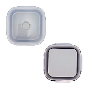 CARTINTS Large 1200ml Collapsible Bowls with Lids, Silicone Food Storage Containers, Space-Saving Meal Prep Containers For Kitchen and Outdoors Camping, Set of 3, Grey