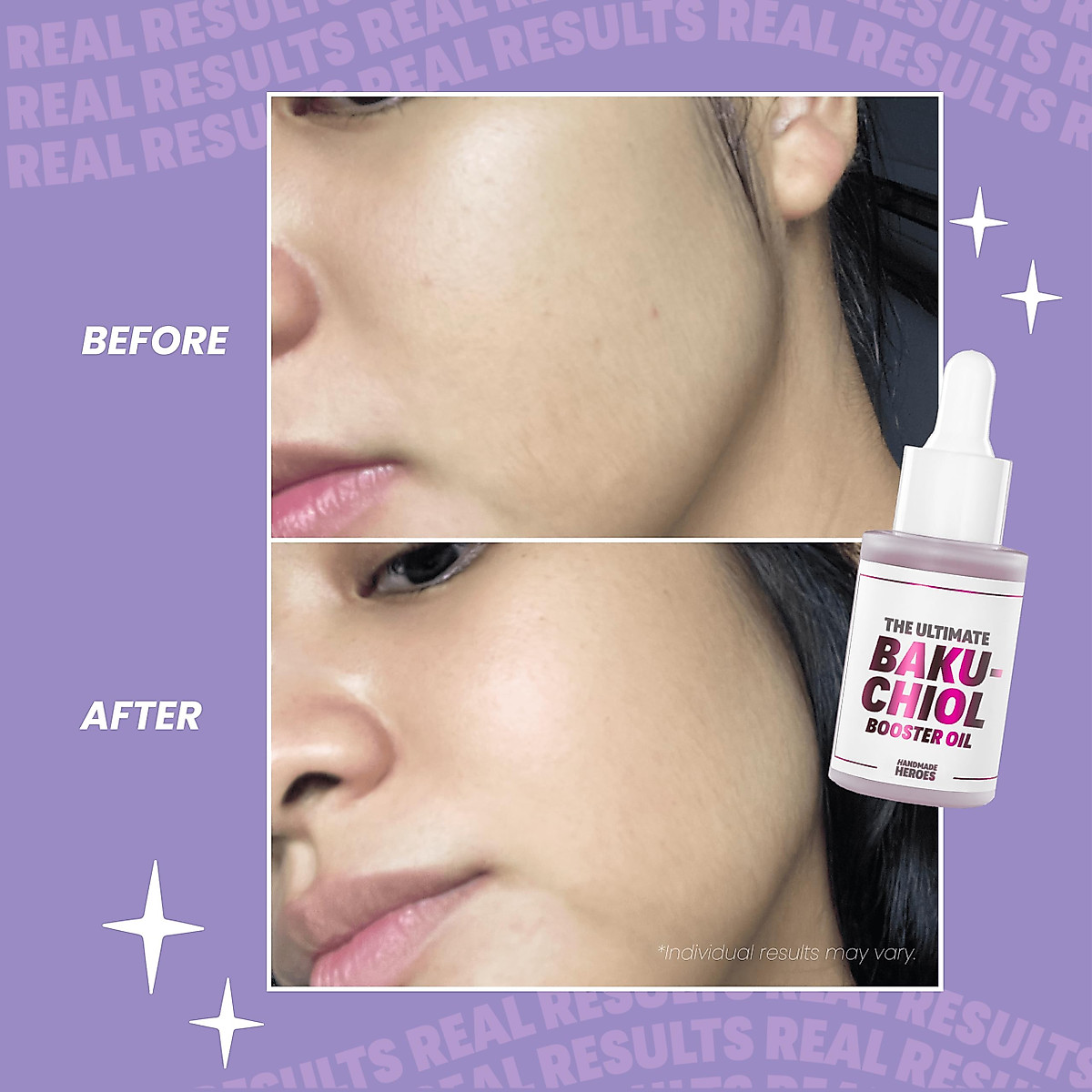 Handmade Heroes 2% Bakuchiol Booster Oil with Sugarcane Squalane, All Natural Retinol Alternative For Radiant and Line Smoothing 0.75oz