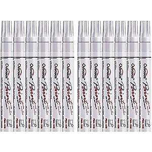 Lesun White Paint Pens Paint Markers, 12 Pack Waterproof Oil-Based Paint Pen Set Quick Dry and Permanent, Markers for Rock Painting, Stone, Ceramic, Wood, Fabric, Plastic, Canvas, Glass, Mugs, Tires…
