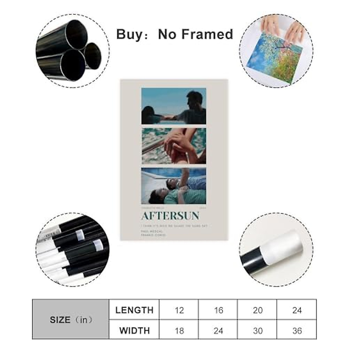 Aftersun Plot Movie Poster Canvas Poster Wall Art Decor Print Picture Paintings for Living Room Bedroom Decoration Unframe: Unframe:12x18inch(30x45cm)