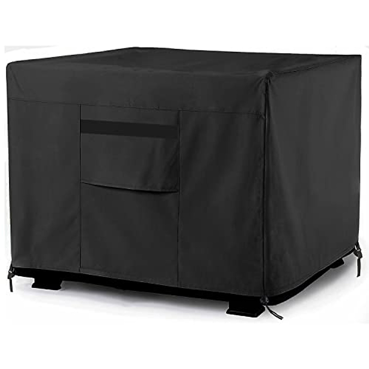 Gillevecara Fire Pit Cover Square 32 inch - Waterproof 600D Heavy Duty Square Patio Fire Pit Table Cover with PVC Coating, Air Vents, Anti-Crack, Fits for 30/31 / 32 inch Fire Pit - 32 x 32 x24 inch