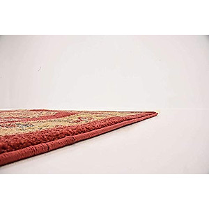 Unique Loom Sahand Collection Traditional Geometric Classic Red Runner Rug (2' 7 x 6' 7)