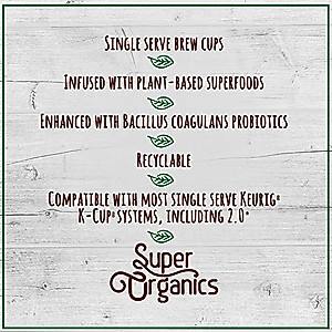 Super Organics Beauty Boost Green Tea Pods With Superfoods & Probiotics | Keurig K-Cup Compatible | Beauty Tea, Skin Care Tea | USDA Certified Organic, Vegan, Non-GMO Natural & Delicious Tea, 12ct