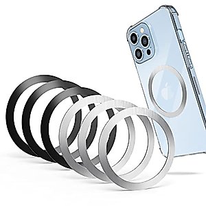 NeotrixQI Metal Magnet Plate for Phone Compatible Wireless Charging, 6 Pack Magnetic Phone Plates, Phone Magnet Sticker for Magnetic Car Phone Mount Holder, Metal Ring