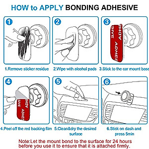 PKYAA Sticky Adhesive for Car Mount, Adhesive Replacement Pads for Dashboard Magnetic Phone Holder, 6 Pcs Double-Sided Sticker Pads Compatible with Stick-on Magnetic Car Mount Base
