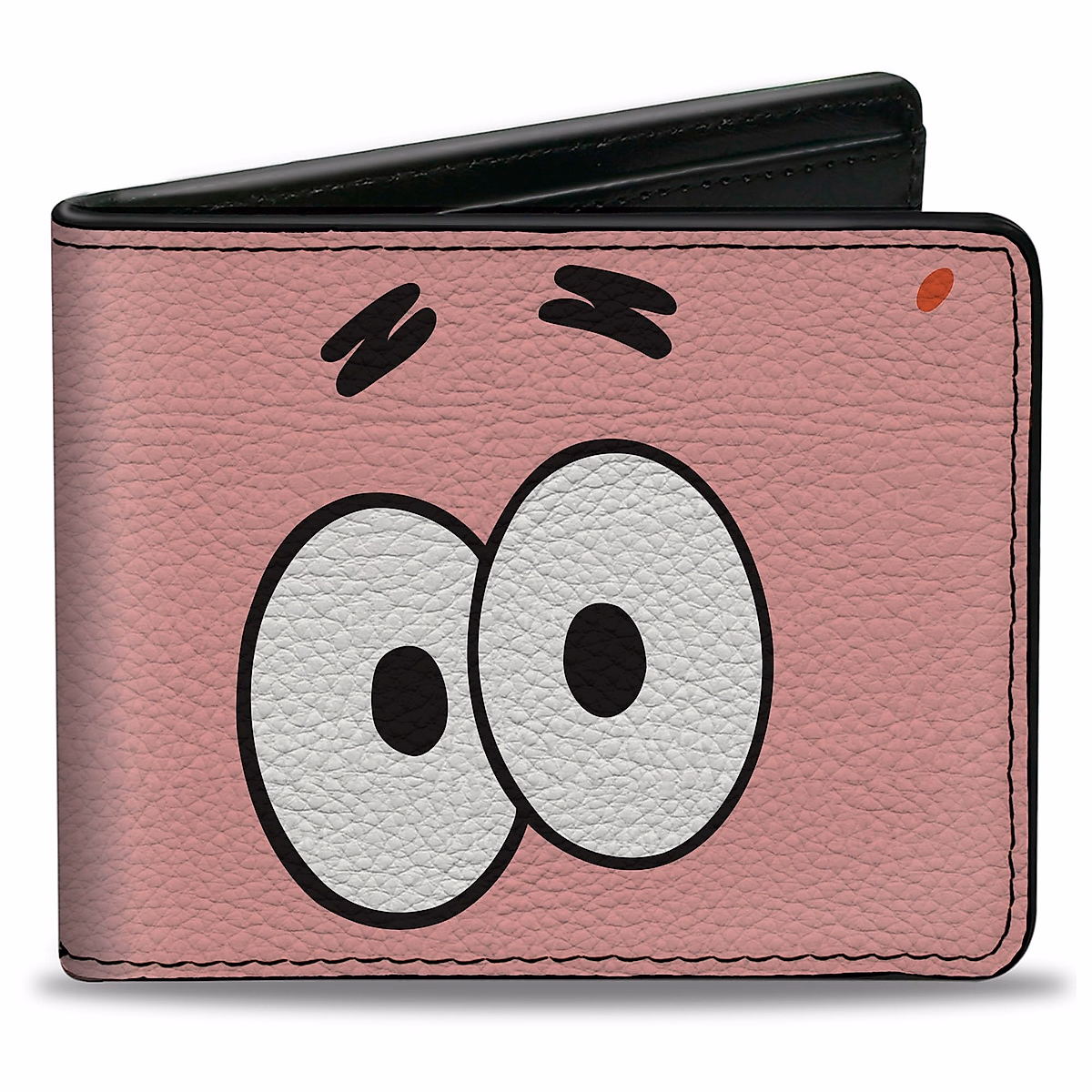 Buckle-Down Men's Nickelodeon Wallet, Bifold, Spongebob Squarepants Patrick Starfish Eyes Close Up Pink, Vegan Leather, 4.0" x 3.5"