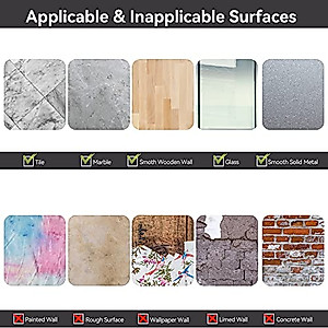 KAREEME Shower Caddy, Shower Shelf with 8 Hooks, 5-Pack Self Adhesive Bathroom Shower Organizer with 2 suction cup hooks, No Drilling Stainless Steel Rustproof Shower Shelves for Inside Shower(Black)