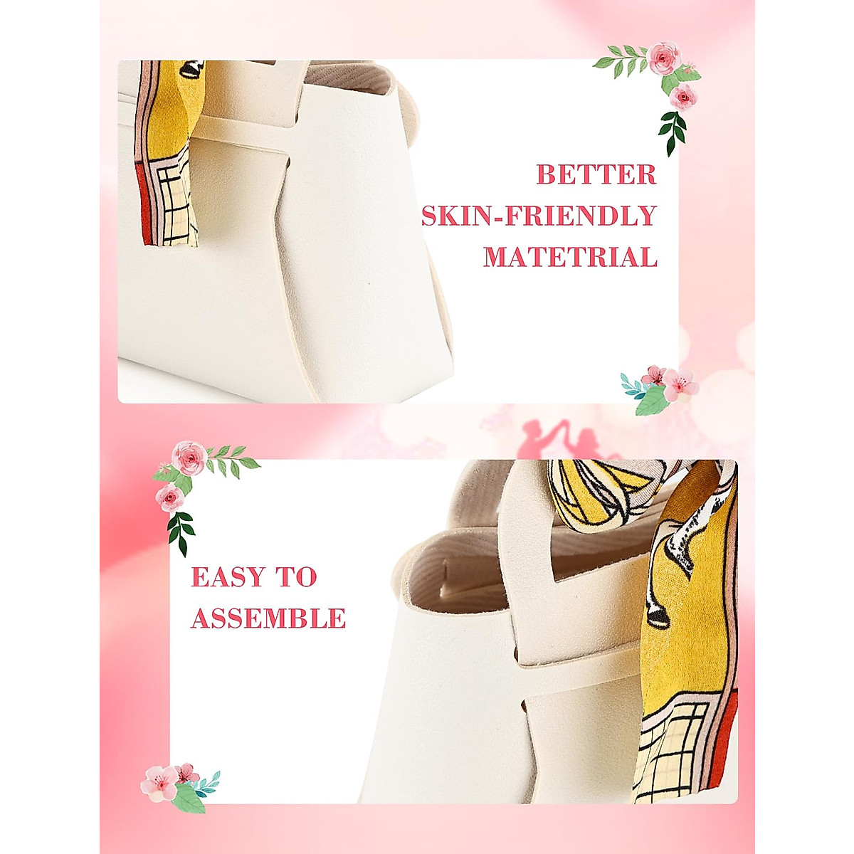 NOWDER 12 Pack Leather Wedding Candy Gift Bags with Handle Reusable Party Favor Boxes for Baby Showers Birthday Christmas Halloween (Beige)