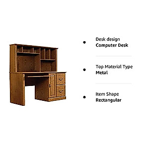 Sauder Orchard Hills Computer Desk with Hutch, Carolina Oak finish