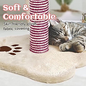 ABclown Cat Scratching Post Cat Tree Small Cat Tower with Natural Sisal Pole and Carpet Covered Heavy Base, Cat Claw Scratcher for Indoor Small Cats, Kitten Climbing Pole for Play Rest