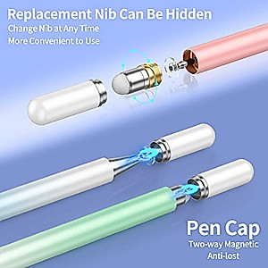 Stylus Pens for Touch Screens, 2 in 1 Magnetic Disc Stylus Pen with Magnetic Cap, Compatible with All Touch Screens