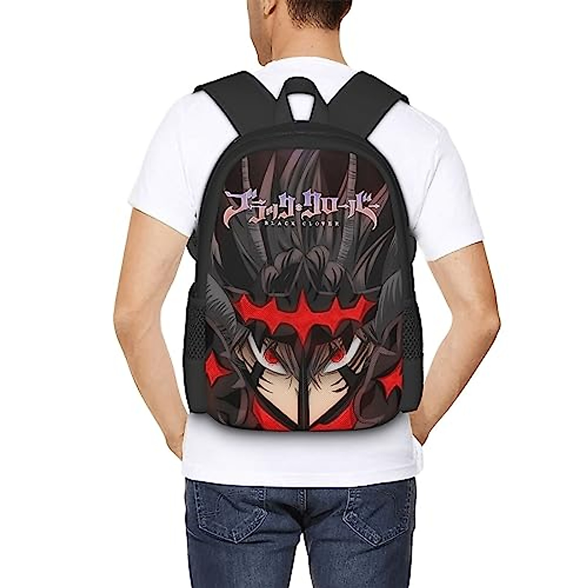 KEWRJFWA Anime Black Clover Backpack Canvas Backpack for Man Women Daily Quick drying Simple Cartoon Bags Office Travel Backpack