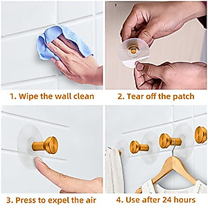 6 Pack Coat Hooks for Hanging, Adhesive Wall Hooks Heavy Duty Stainless Steel Hooks Robe Rack Waterproof Sticky Hanger for Towels Clothes Key Bag