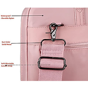 Laptop Bag for Women Computer Shoulder Bag 15.6 inch Laptop Tote Purse Set Business Briefcase Handbag Waterproof BC-02 (Pink)
