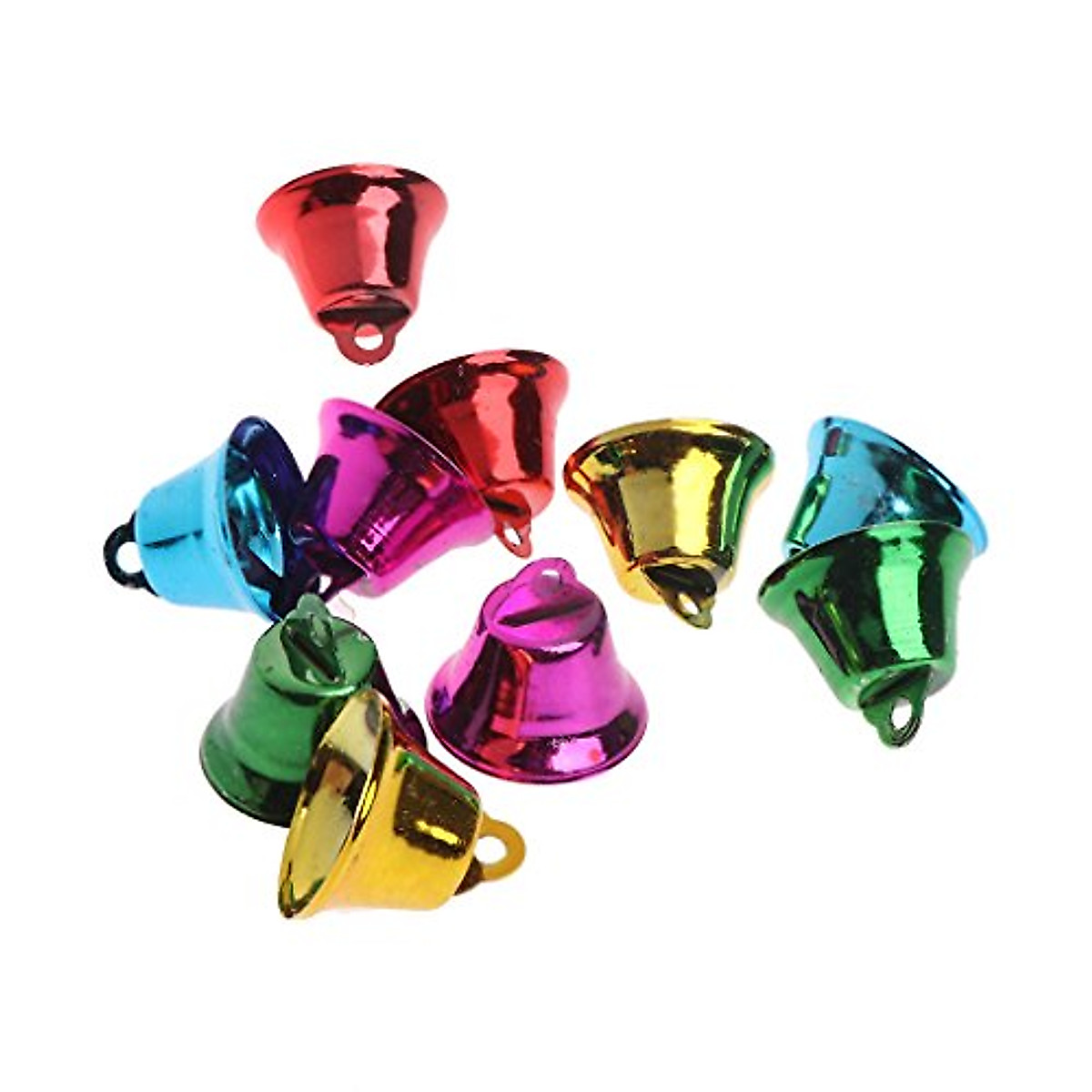 Dft 10PCS Multi-Color Pet Bird Bells Wind Chimes for Parrot Toy DIY Stainless Steel